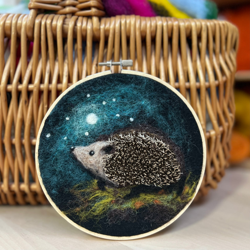 Hedgehog in a Hoop Needle Felting Craft Kit | The Crafty Kit Company