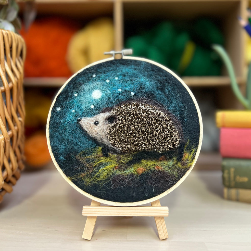 Hedgehog in a Hoop Needle Felting Craft Kit | The Crafty Kit Company