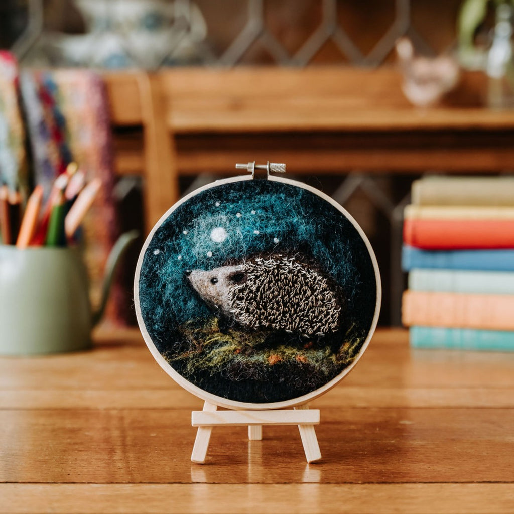 Hedgehog in a Hoop Needle Felting Craft Kit | The Crafty Kit Company