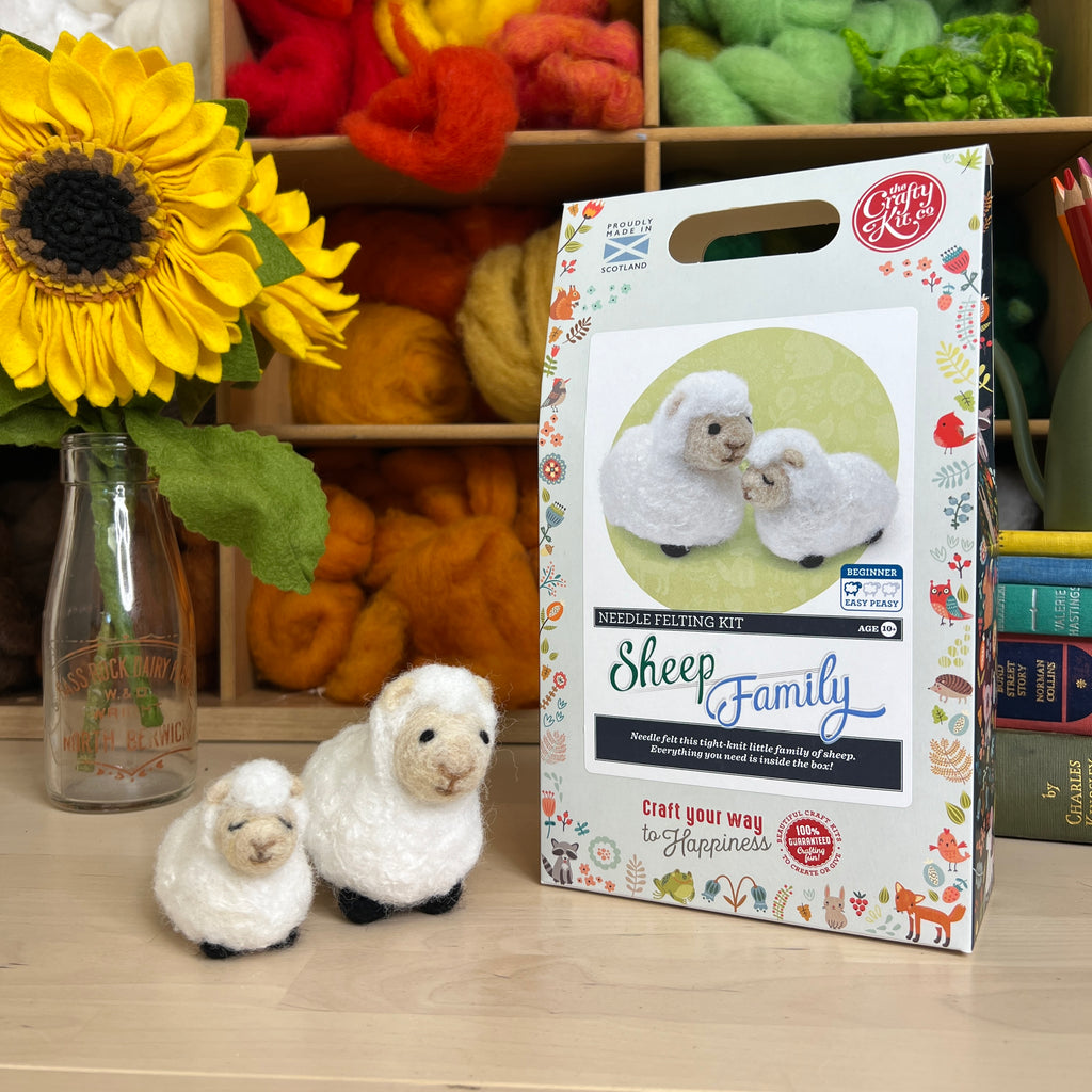 Sheep Family Needle Felting Craft Kit | The Crafty Kit Company