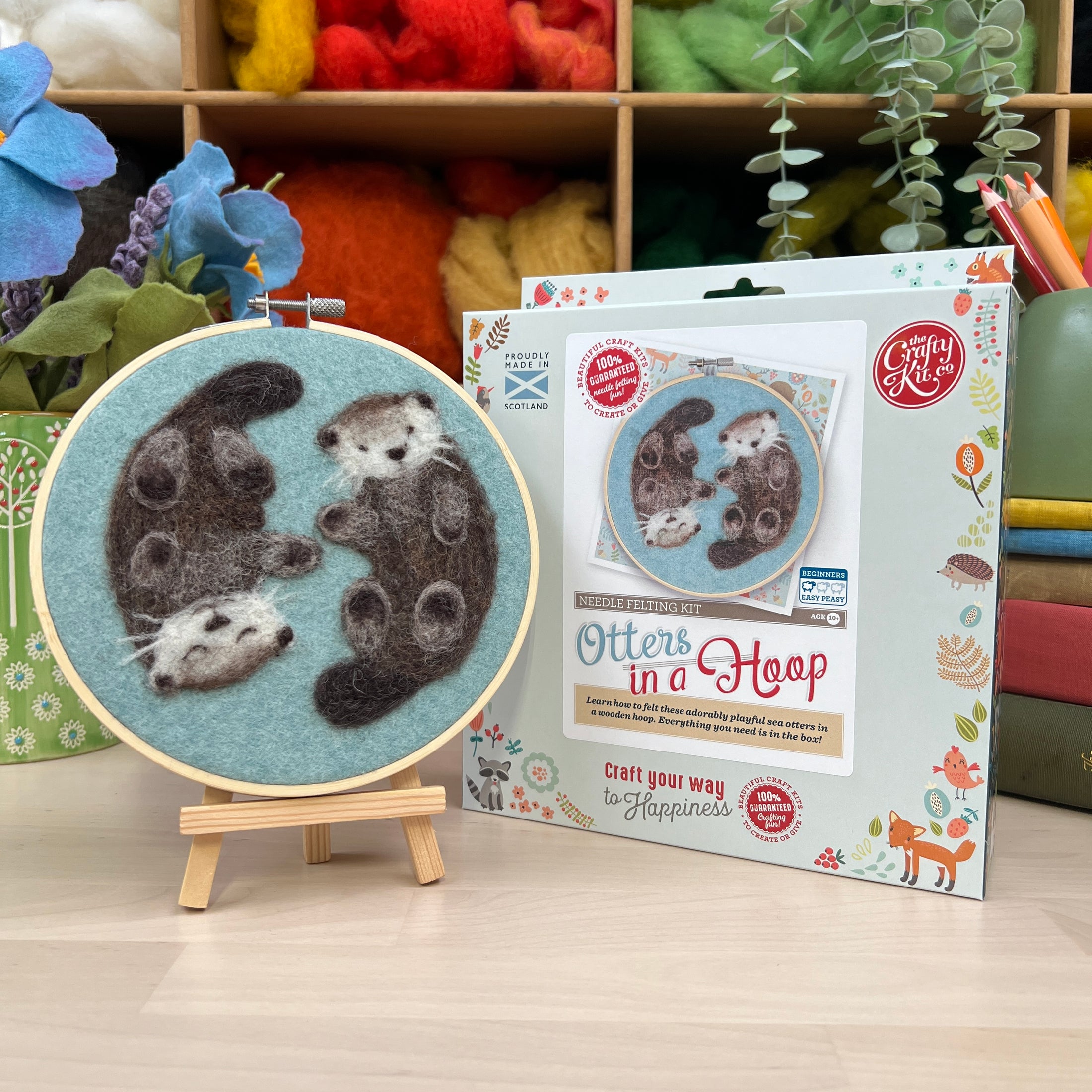 Otters in a Hoop Needle Felt Craft Kit | The Crafty Kit Company
