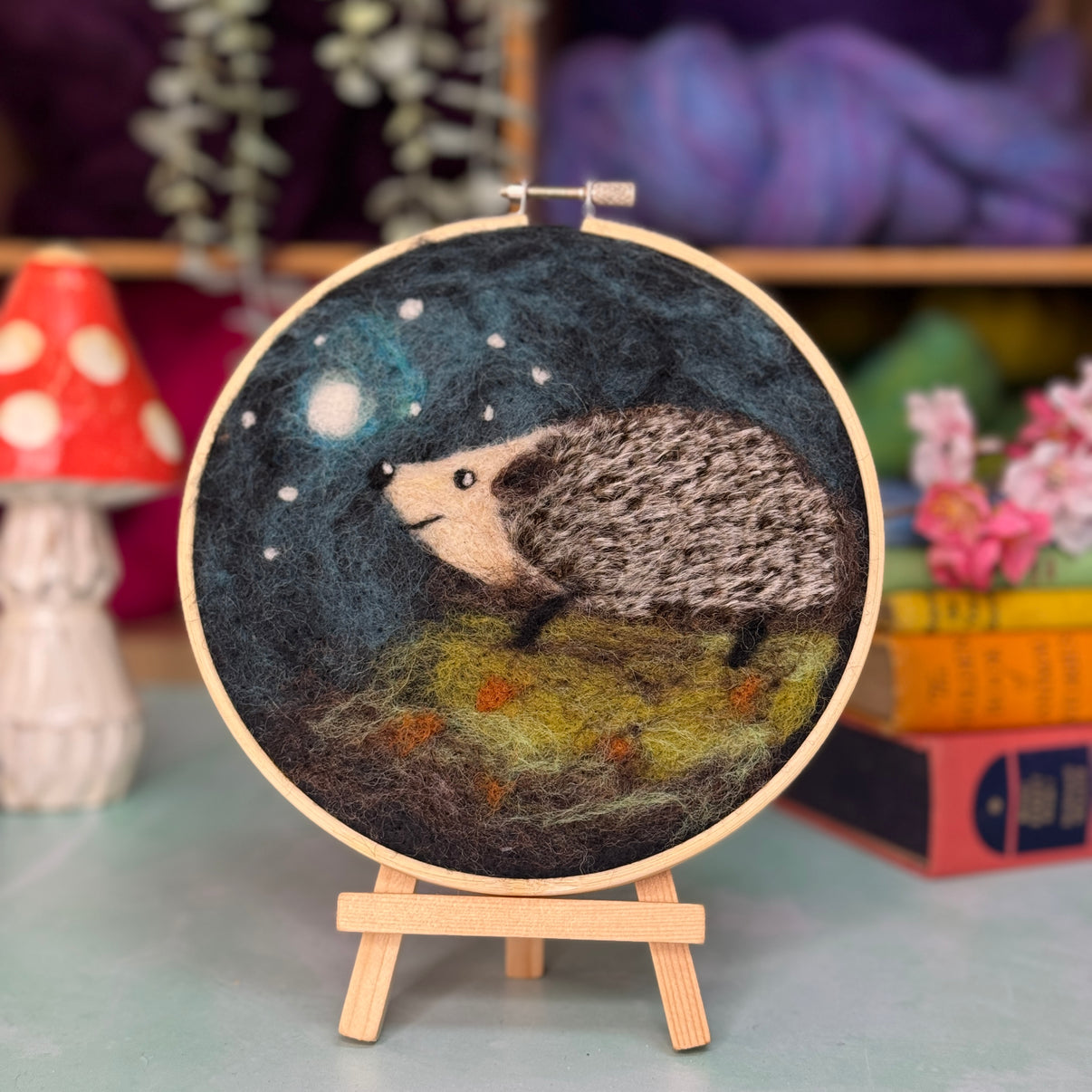 Hedgehog in a Hoop Needle Felting Craft Kit | The Crafty Kit Company