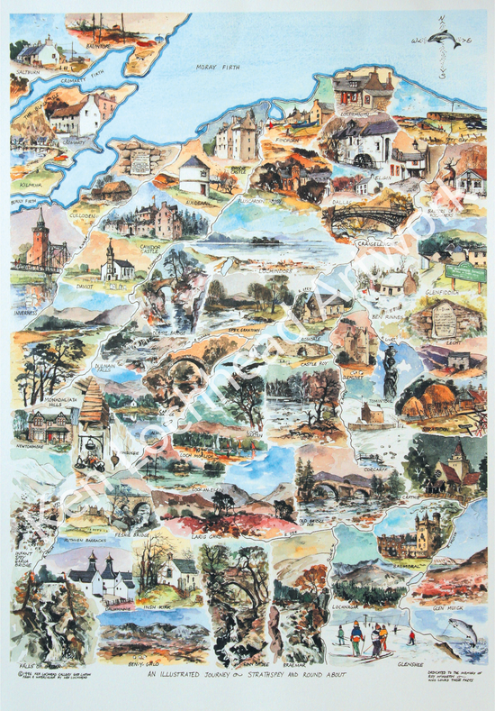 Ken Lochhead Pictorial Map of Strathspey – The Crafty Kit Company