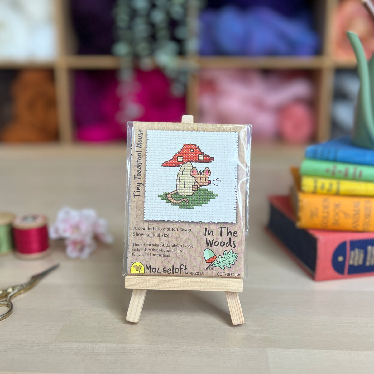 Tiny Toadstool Mouse Mini Cross Stitch Kit – The Crafty Kit Company