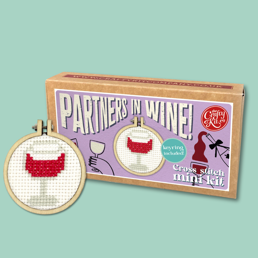 Partners in Wine! Mini Matchbox Cross Stitch Kit – The Crafty Kit Company