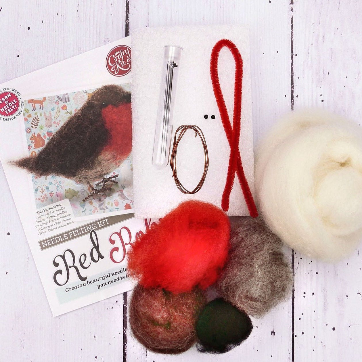 British Birds Robin Needle Felting Craft Kit | The Crafty Kit Company